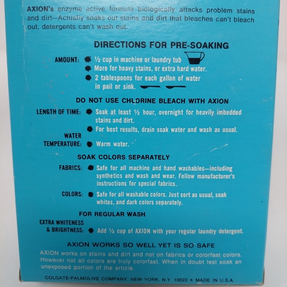 colgate | Other | Axion Vintage Colgate Palmolive Pre Soak Laundry ...